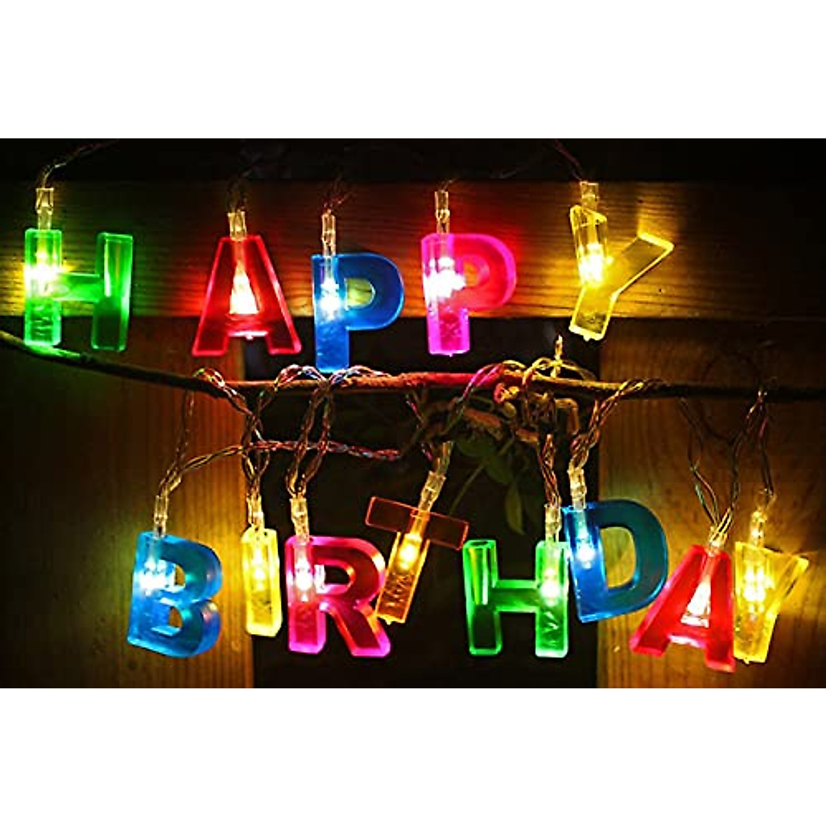 9.84ft LED String Lights Happy Birthday Decorative String Light, Battery Powered Happy Birthday Letter String Lights for Home Garden Party Wedding Birthday Indoor Outdoor Decoration