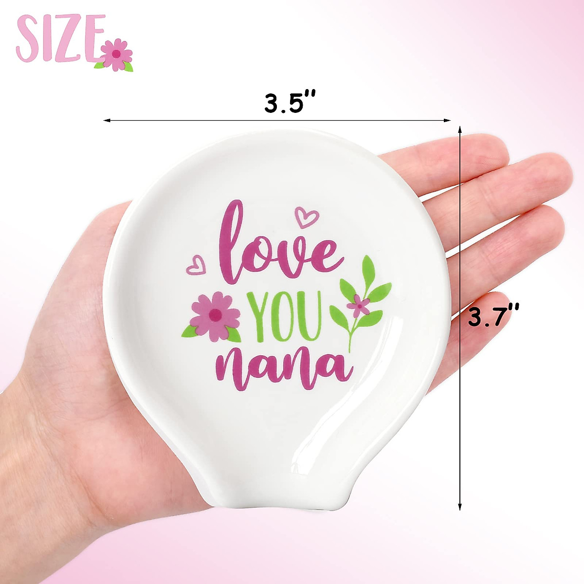 Nefelibata Grandma Gifts Spoon Rest Set of 2 Mother's Day Gifts Nana Ceramic Spoon Holder for Grandmother Coffee Bar Kitchen Counter Mimi Birthday Grandparent's Day Housewarming Thanksgiving Present