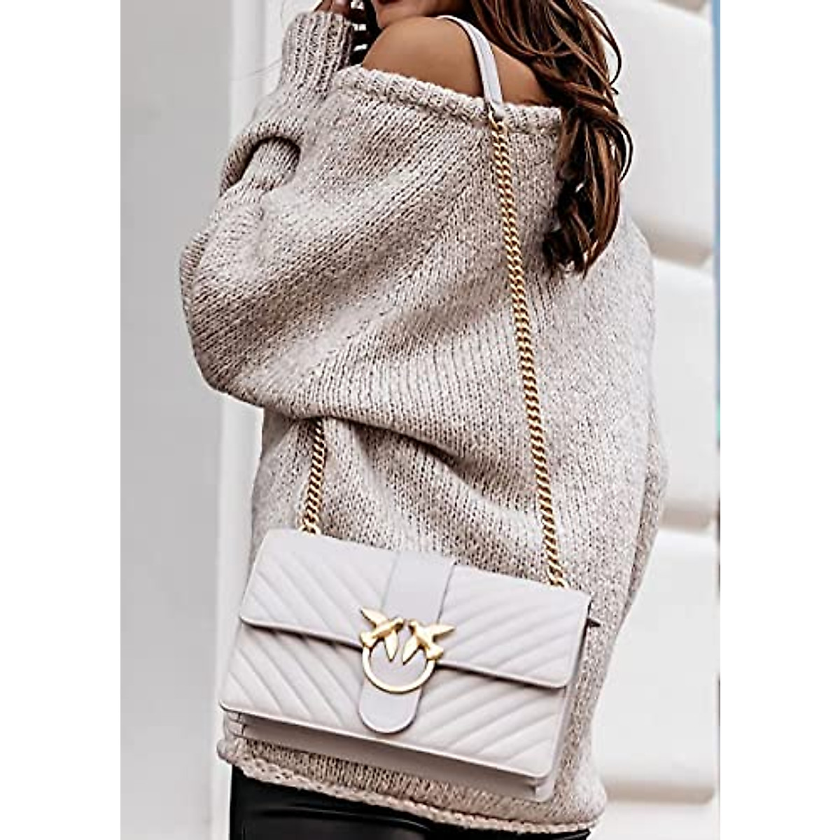 BTFBM Women Casual Long Sleeve Fall Sweaters Crew Neck Solid Color Soft Ribbed Knitted Oversized Pullover Loose Fit Jumper(Solid Apricot, Large)