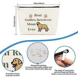 Golden Retriever Mom Gifts Makeup Bag Golden Retriever Lover Gift Golden Mom Cosmetic Bag Golden Retriever Owner Gift Dog Lover Gift for Women Mother's Day Birthday Christmas Gift for Her Travel Pouch