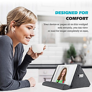 MoKo Tablet Pillow Stand, Pillow Lap Holder for iPad Tablet up to 11" for Xmas Gift, eReaders, Fit with iPad 9 10.2",iPad Mini 6 8.3",iPad 10th,iPad Pro 11 2022,Air 4, Galaxy Tab S6/S7, Space Gray