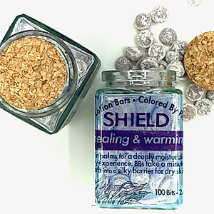 Cinnamon & Pepper lotion bars. Shield Butter Bits for dry skin. Single-serving hand cream. Organic. Vegan. Zero-waste (100 & Jar)