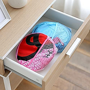 WEI LONG Mesh Popup Hamper-Foldable Lightweight Basket for Washing-Durable Clothing Storage for Kids Room,Students College Dorm,Home,Travel & Camping-Pop-up Clothes Hamper (Pink Kitty Cat)