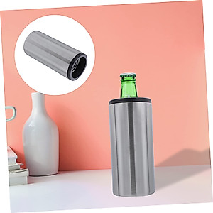 Alipis 1pc Vacuum Insulation Tank Beverages Water Bottle Convenient Bottle Cover Wine Chiller Beer Cooler for Cans Cola Insulated Mug Stylish Beer Bottle Cover Vacuum Cola Can