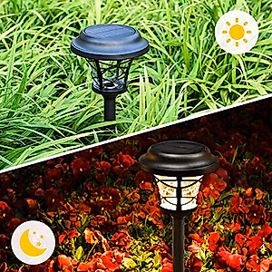 SOLPEX 6 Pack Solar Pathway Lights, Solar Powered Outdoor Lights, High Lumen Outdoor Solar Lights, Metal & Glass Garden Lights Waterproof for Patio, Yard Lawn and Garden (Warm White)……