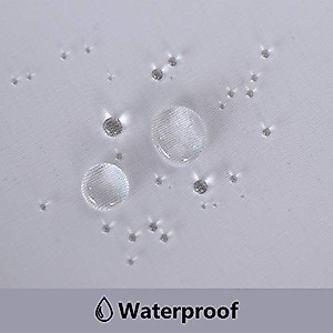 LUSHLEAF Indoor/Outdoor Sheer Curtains for Patio Waterproof, White, 52 x 84 Inches Long - Outdoor Privacy Voile Drapes, Grommet Semi-Sheer Curtains for Pergola, Porch, Gazebo, 2 Panels