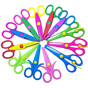 M-jump Scrapbooking Edger Scissors Scrapbooking Supplies Paper Decorative Edge Scissors,Wave edge Scissors for Scrapbook Album/decorative Stamps Edge/scrapbook Cards (set of 12)