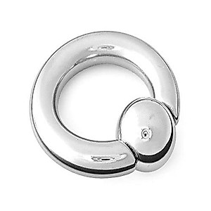 PAIR 00G SPRING LOADED CAPTIVE BEAD RING STEEL BIG GAUGES PRINCE ALBERT JEWELRY Style 88888-1822