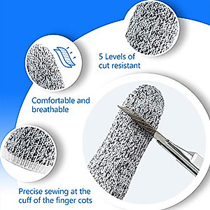 60 Pieces Cut-Resistant Finger Cots Finger Sleeve Protector Reusable Thumb Finger Protectors Guards for Kitchen Sculpture Work