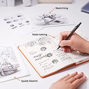 Nicpro 0.7 mm Mechanical Pencils Set with Case, 3 Metal Artist Pencil With 6 Tube HB Lead Refills, 3 Erasers, 9 Eraser Refills For Architect Art Writing Drafting Drawing, Engineering, Sketching, Black