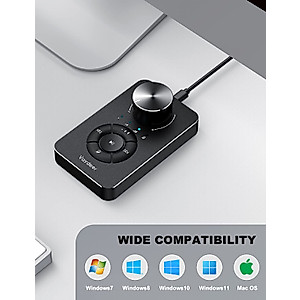 Vaydeer Multimedia Controller Knob with Mic-Mute Function and Safe Volume Range Setting, USB C Port Audio Adjuster Volume Controller Compatible with Win 7/8/10/11 and Mac OS.