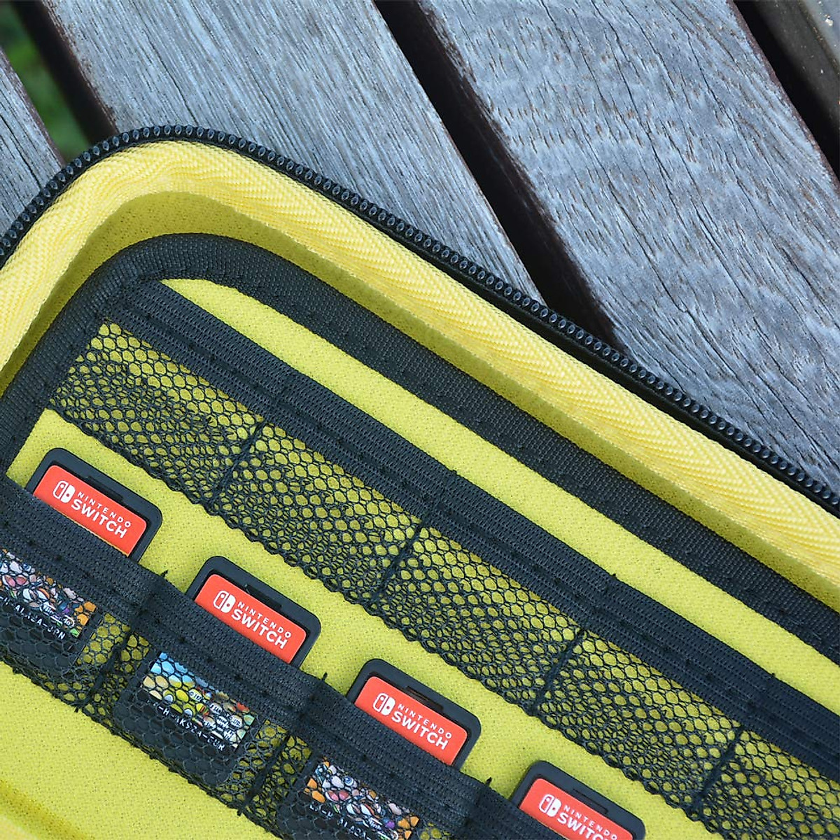Game Card Holder Storage Case for Nintendo Switch or PS Vita or SD Memory Cards (Black/Yellow)