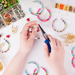 4 Pairs Heishi Hoop Earrings Rainbow African Vinyl Disc Bead Earrings Colorful Heishi Beaded Open Hoop Earring for Women (Fresh Style)