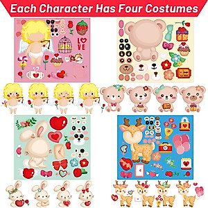 48 Sheets Valentines Stickers for Kids Make Your Own Valentines Sticker Sheets Home Classroom Party Favor Art Craft School Rewards