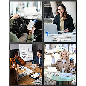 Itari M834 Upgraded Portable Printer, Bluetooth Thermal Printer, Wireless Inkless Printer Support 8.5" X 11" US Letter & A4 Thermal Paper for Office, Home, Travel, Compatible with Phone & PC, White