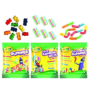 Crayola Assorted Gummy Variety Pack, Back to School & Halloween Treat - Candies with Real Fruit Juice - Sweet & Sour Candy Mix - Individually Wrapped 22 Bags (13.2 oz) by Kervan