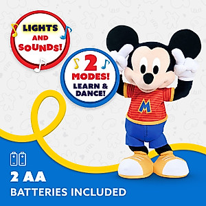 Disney Junior Mickey Mouse Head to Toes Plush with Motion, Sounds, Phrases, Officially Licensed Kids Toys for Ages 3 Up by Just Play