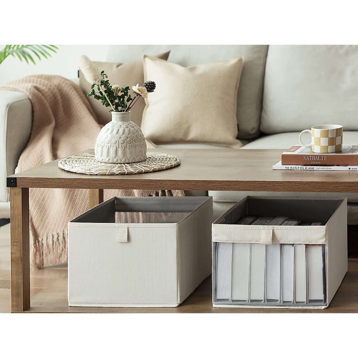 StorageWorks Storage Baskets for Organizing and Closet Storage Bins with Clear Window