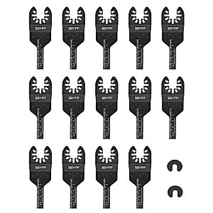 14pcs Oscillating Saw Blades, 3/8 Inch Professional Universal Multitool Blades for Wood Plastic Soft Metal, Quick Release Durable Oscillating Wood Saw Blades Fit Most Models