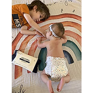 Organic Rainbow Baby Monthly Milestone Blanket Newborn Boy Girl Unisex Neutral| Boho Vintage Rainbow Baby Monthly Picture Blanket| Baby Growth Photography Background Prop