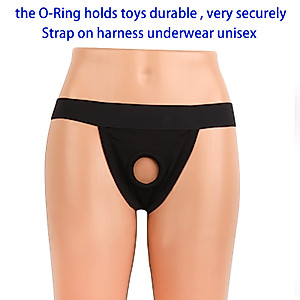 hilariouslove Strap on Harness Underwear, Strapon Harness Underpants for Strap On Underwears Strapless Panties for Men Women Black