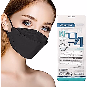 Black KF94 Mask 50PCS for Adult Protective 3D Face Safety Dust Mask 4 Ply Disposable Face Mask Suitable for daily protection