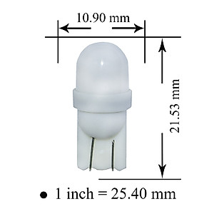 PA LED 10PCS #555 T10 w5w 2 SMD 2835 LED Wedge Pinball Machine Light Top View Bulb 6.3VDC (White)