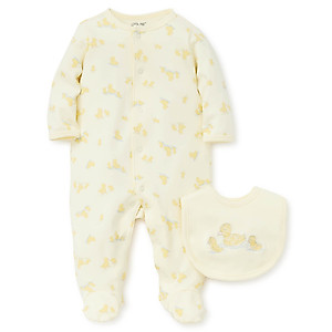 Little Me baby girls and Hat Footie, Yellow Print, Newborn US