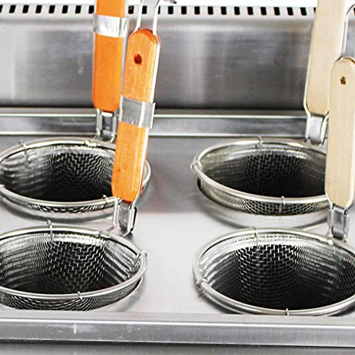 6 Hole Gas Countertop Pasta Cooker Machine with Filter, Cooktop Table Top Noodles Cooking Machine Pasta Makers Pasta Cooking Tool Stainless Steel Dumpling Soup Pot Noodles Maker with 6 Basket