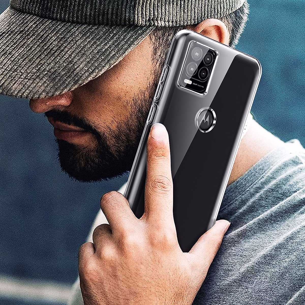 Oududianzi Case for Moto G Stylus 5G 2021 with Screen Protector,Non-Yellowing Shockproof Bumper Protective Phone Cover, Anti-Scratch Soft TPU Back(Transparent)