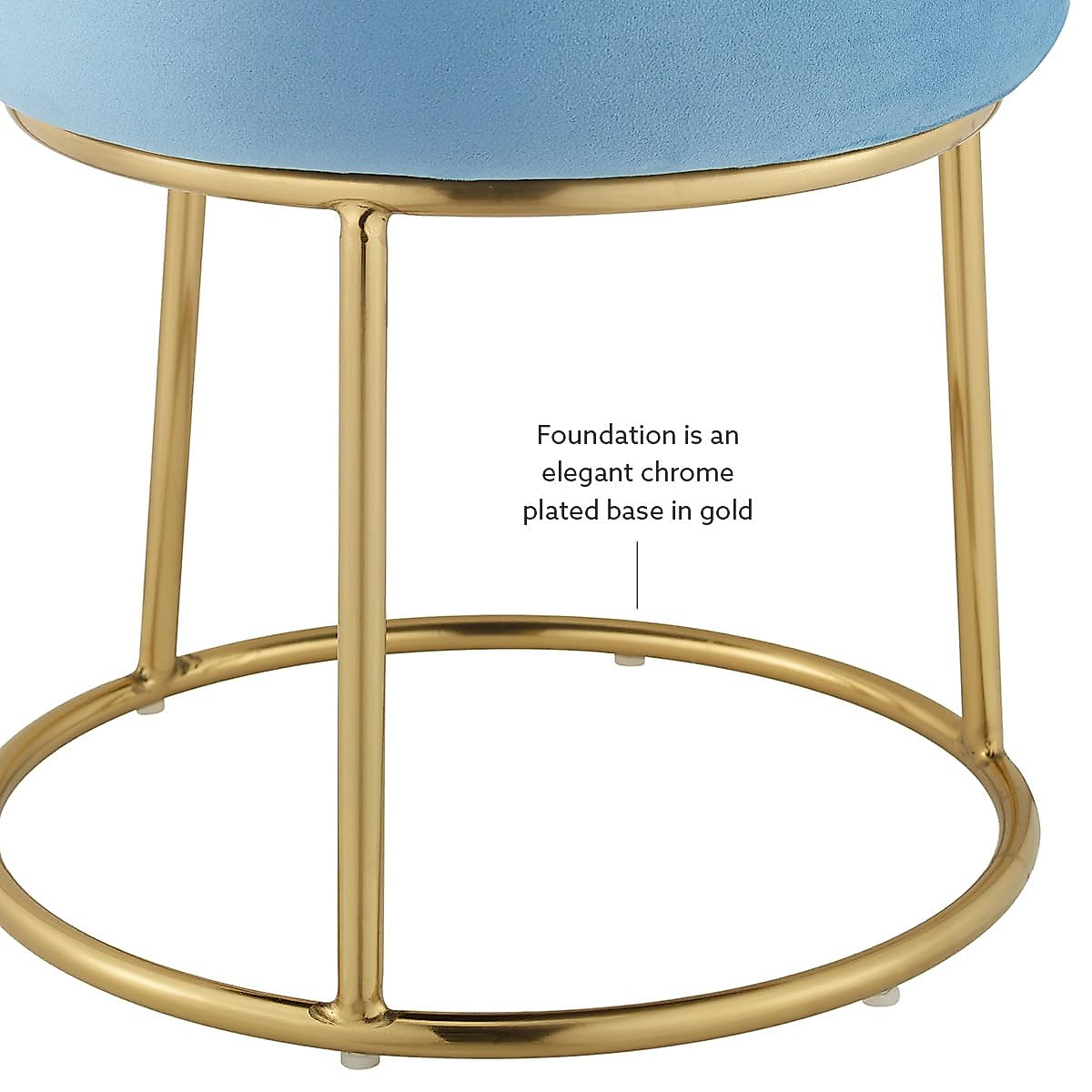 Linon Grey and Silver Vanity and Accent Dalilah Stool