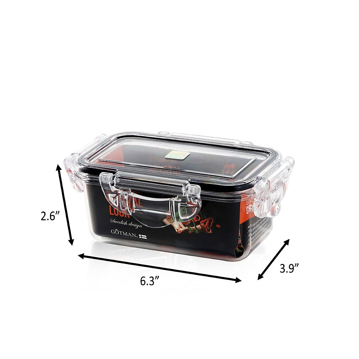 gotman Airtight Food Storage Container With Lid (15.2 oz) Leak-Proof Lunch Box | BPA-Free | Meal Prep | Microwave, Freezer and Dishwasher Safe | Kitchen Fridge Organizer Boxes | Fresher Food