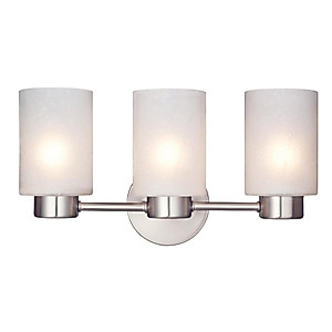 Westinghouse Lighting 6227900 Sylvestre Three-Light Interior Wall Fixture, Brushed Nickel Finish with Frosted Seeded Glass, 3, White
