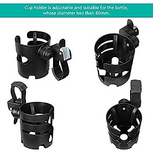 Accmor Stroller Cup Holder with Adjustable Strap, 360 Degree Rotatable Universal Cup Holder for Uppababy, Nuna, Doona Stroller, Cup Holder for Stroller, Wheelchair, Walker, Rollator