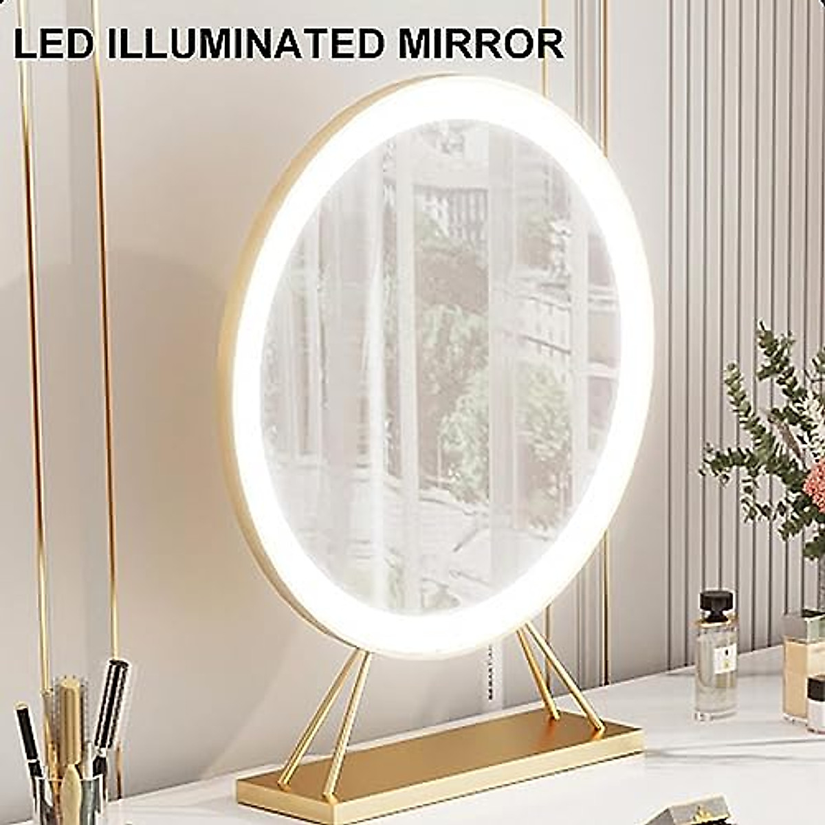 NEZIH Makeup Desk, Vanity Table Set, Vanity Desk with Drawers, Vanity Desk, Vanity Desk with Mirror and Stool, Bedroom Storage Cabinet, Small Makeup Table, for Bedroom Studio