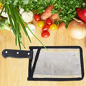 Meat Cleaver Sheath,Butcher Knife Protectors,Waxed Canvas Wide Knifes Edge Guard,Heavy Duty Chopper Covers, Knife Case Blade Protectors(Knives Not Included) (Clear)
