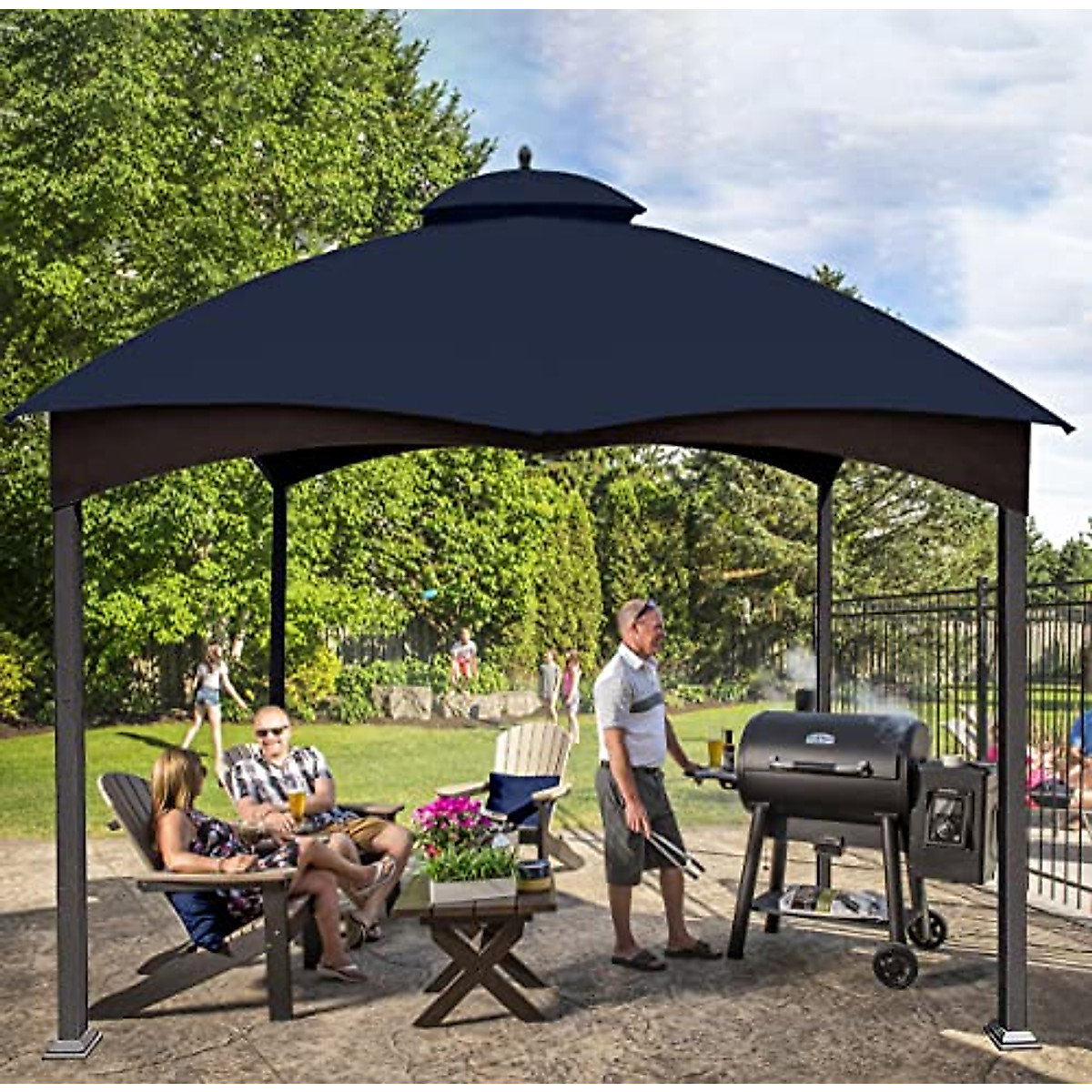 SCOCANOPY Replacement Canopy Top for The Lowe's Gazebo Model #GF-12S004B-1 / GF-12S004BTO (Navy Blue)