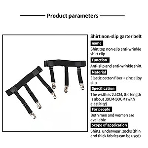 Bexicsea 2pairs Mens Shirt Stays For Shirt Tucking,Adjustable Elastic Holder Shirt Garters(2Black+2Beige) …