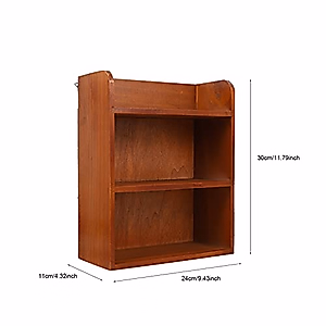 VOSAREA Floating Shelf Rack Wooden Figurine Shadow Box Drawer Organizer for Wall Mount Counter Top Cabinet Wood Color