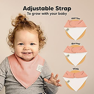 8-Pack Organic Baby Bandana Drool Bibs for Girls - Baby Bibs for Baby Girls, Baby Boys, Soft Cotton Bandana Bibs, Baby Drool Bib, Teething Bibs for Infant, Toddler, Bib Girl (Muted Pastel)