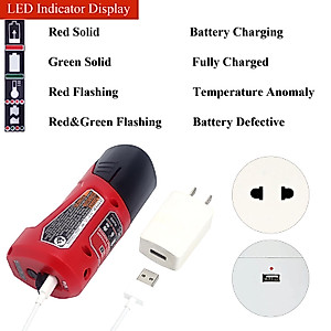 M-12 Battery Charger and USB Power Source Replace for Milwaukee M12 48-59-1201 49-24-2310 12V Compact Charger Compatible with M12 Heated Gear Heated Jacket 48-11-2420 48-11-2411 Lithium Batteries