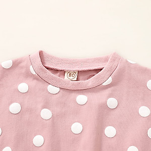 YOUNGER TREE Kids Toddler Baby Girls Shorts Outfits Set Leopard Print Ruffle Dress T-Shirt Tops+Short Pants 2Pc Summer Clothes Set (Pink dots, 18-24Months)