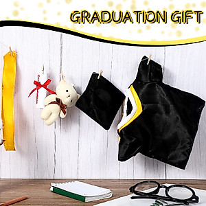 Graduation Bear Clothes Graduation Hat with Yellow Tassel Diploma Gown Outfit Plush Toy Cute Gown Clothes Accessories Fits Most 13 Inch Plush Bear Doll Small Stuffed Animal Graduation Costume