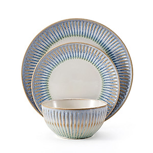 Pfaltzgraff Hensley Blue 12 Piece Dinnerware Set, Service For 4