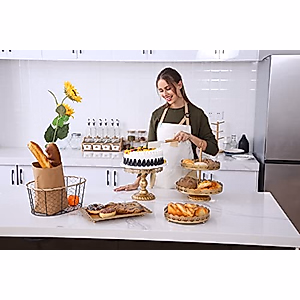 XINLIYA 4Pcs Set Metal Cake Stands Gold Cupcake Stands Holder Fruits Candy Dessert Display Plate Serving Tower for Wedding Birthday Baby Shower Party Celebration Home Decoration