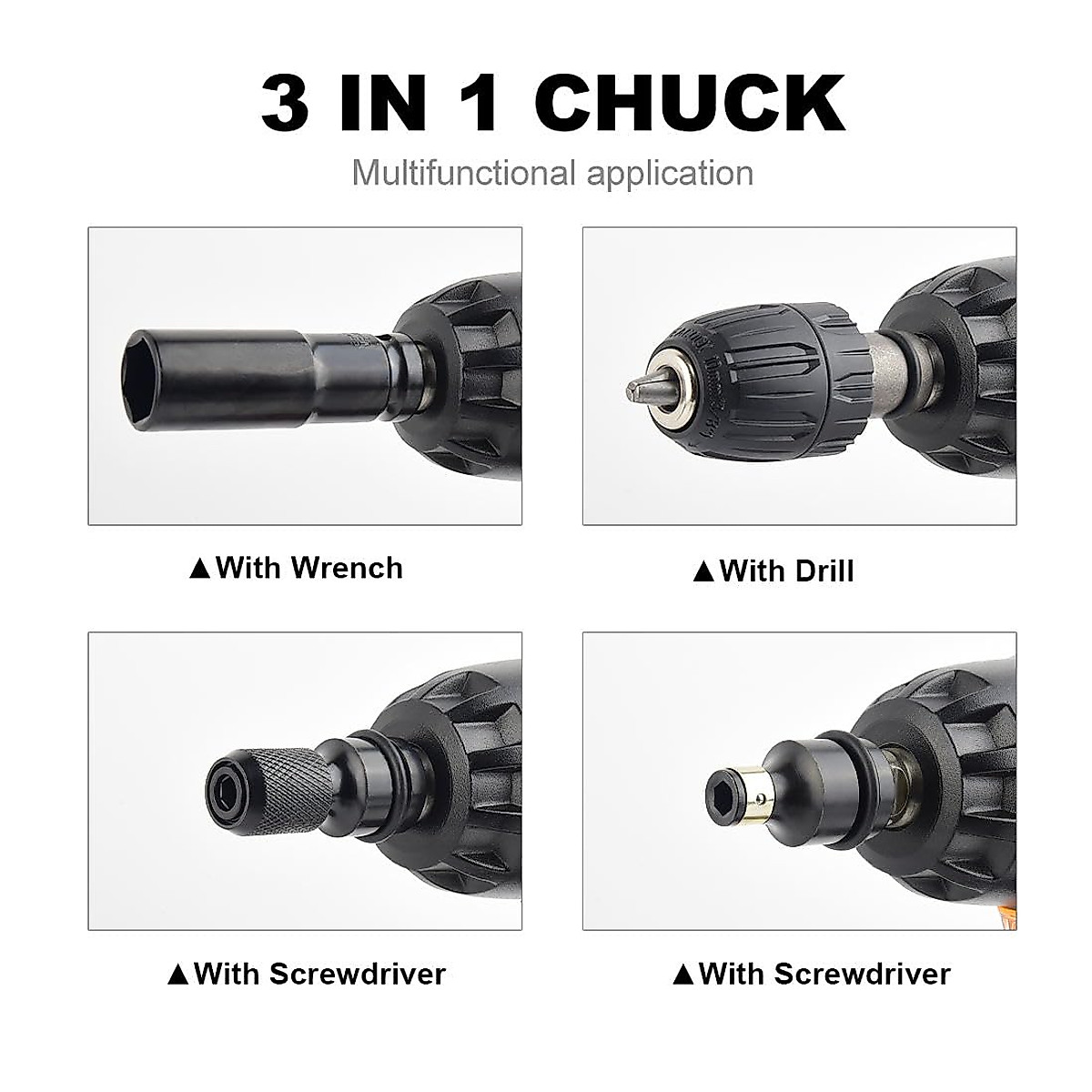 AUTOJARE Cordless Impact Wrench 1/2 inch 479 Ft-Lbs(650 N.m) Brushless Power Impact Wrenches 3 In 1 Electric Impact Wrench With 2 x 4.0A Battery, 6 Sockets, 5 Drill, 3 Screw, Fast Charger