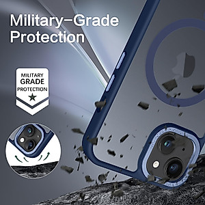 BENTOBEN Magnetic for iPhone 13 Case & iPhone 14 Case [Compatible with Magsafe] Translucent Matte Phone Case iPhone 13/14 Slim Shockproof Women Men Protective Cover for iPhone 13/14 6.1", Navy Blue