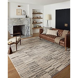 Loloi II Darby Collection DAR-01 Charcoal/Sand 6'-7" x 9'-3" Area Rug