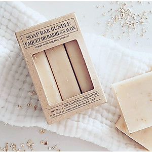 Olivia Care Exfoliating Bar Soap Pack by – 100% Natural & Organic - Infused with Shea Butter & Oats - Deep Clean, Refreshing, Moisturizing & Hydrating - Triple-Milled - X 5 OZ Oatmeal Shea Butter 3 Count (Pack of 3)