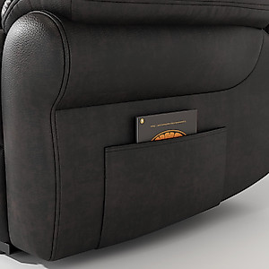 EMKK Massage Reclining Chair with Magazine Bag, USB Button, Manual Single Sofa Heavy Duty for Living Room,Home Theater Easy Lounge with Fabric Padded Seat Backrest, Espresso
